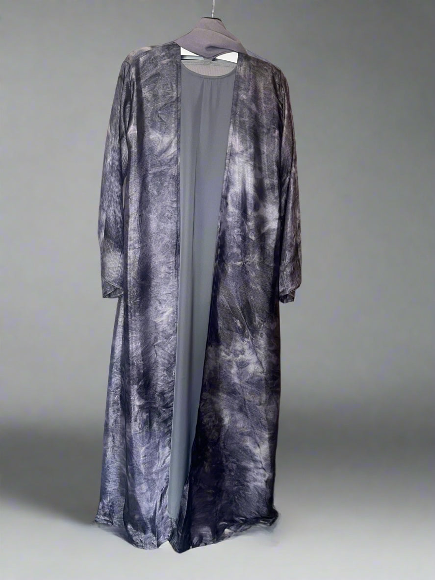 Marble Print Abaya set in Midnight Shade – The Hijab World